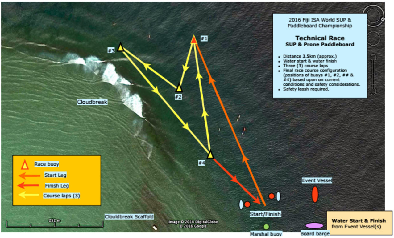 Fiji Course Maps: Cloudbreak for the Surf Race; Flat or Downwind for ...